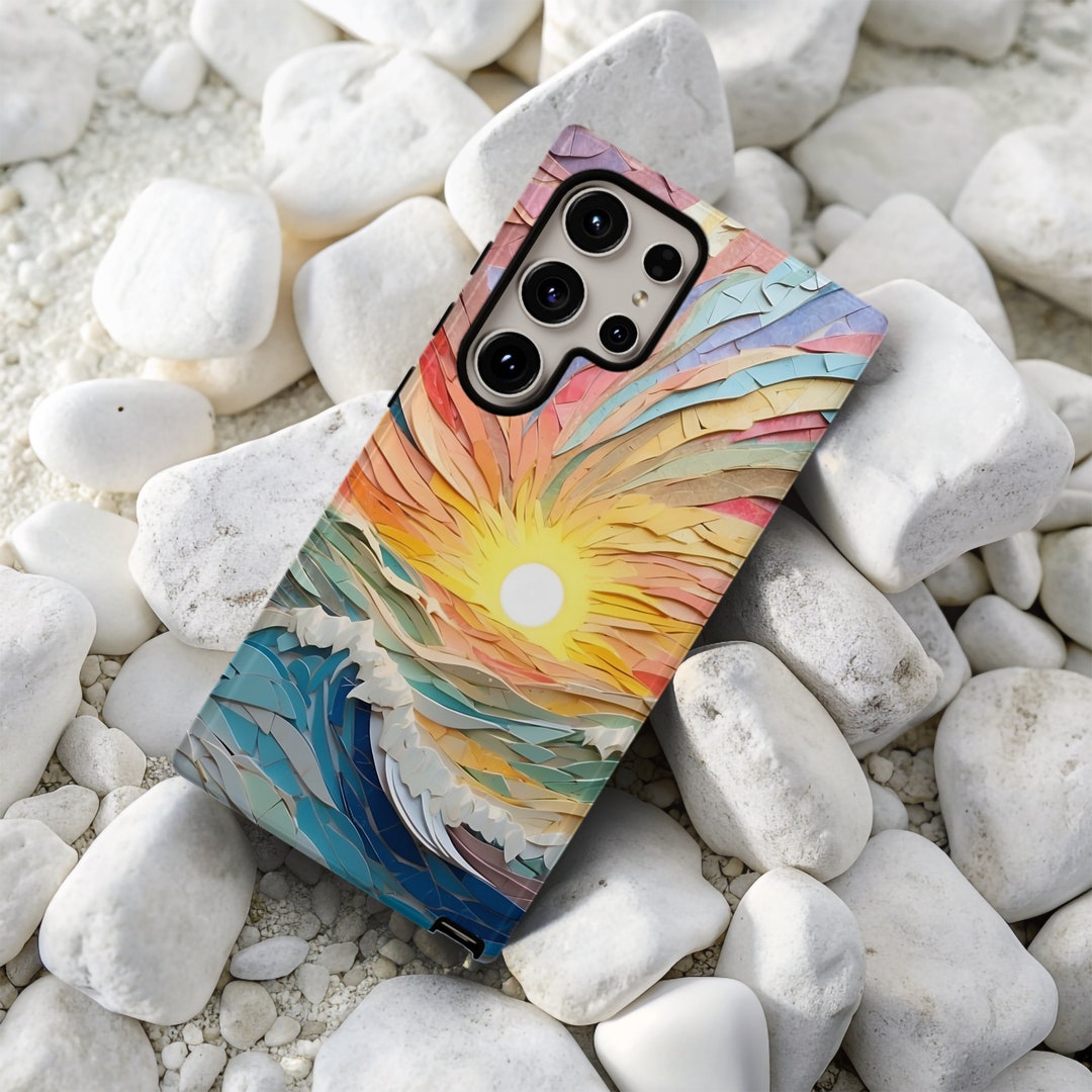 Mosaic Sunset Sea Tough Phone Case: Galaxy, Pixel, iPhone Magsafe - Etsy