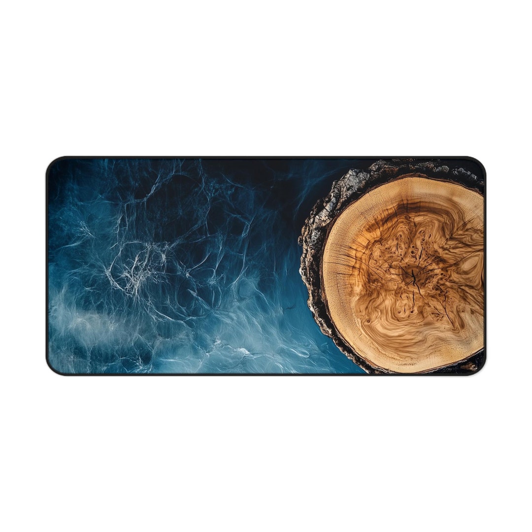 Natural Wood Slice Desk Mat | Rustic Home Office Decor, Gift for ...