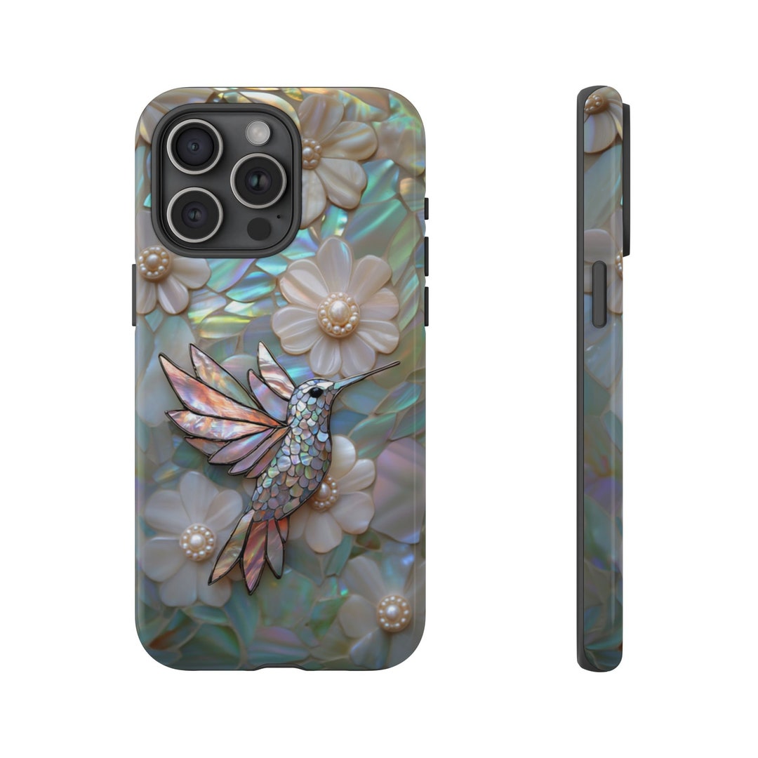 Mother of Pearl Hummingbird Phone Case: Iridescent Stained Glass Style ...