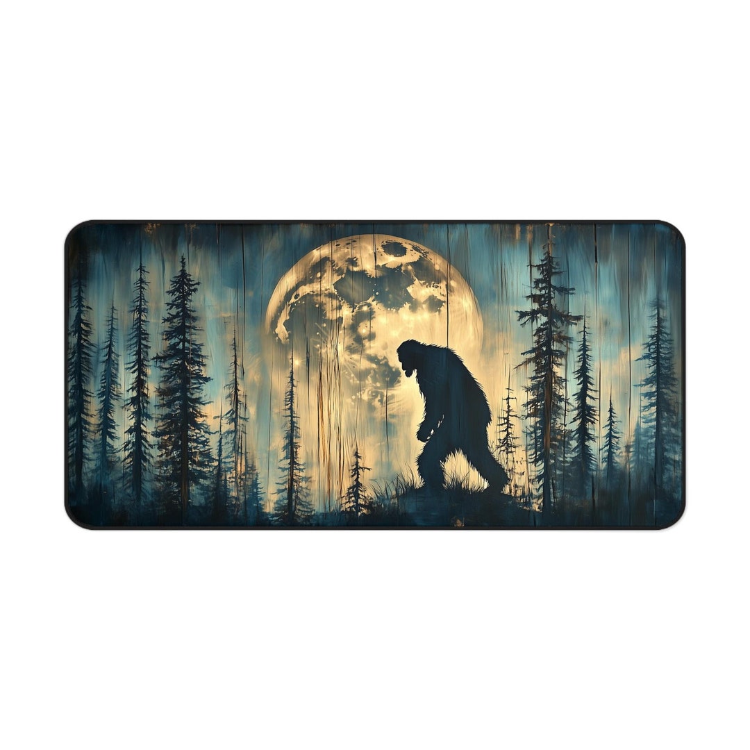Traveler of Worlds Sasquatch Desk Mat, Bigfoot Mouse Pad, Fantasy ...