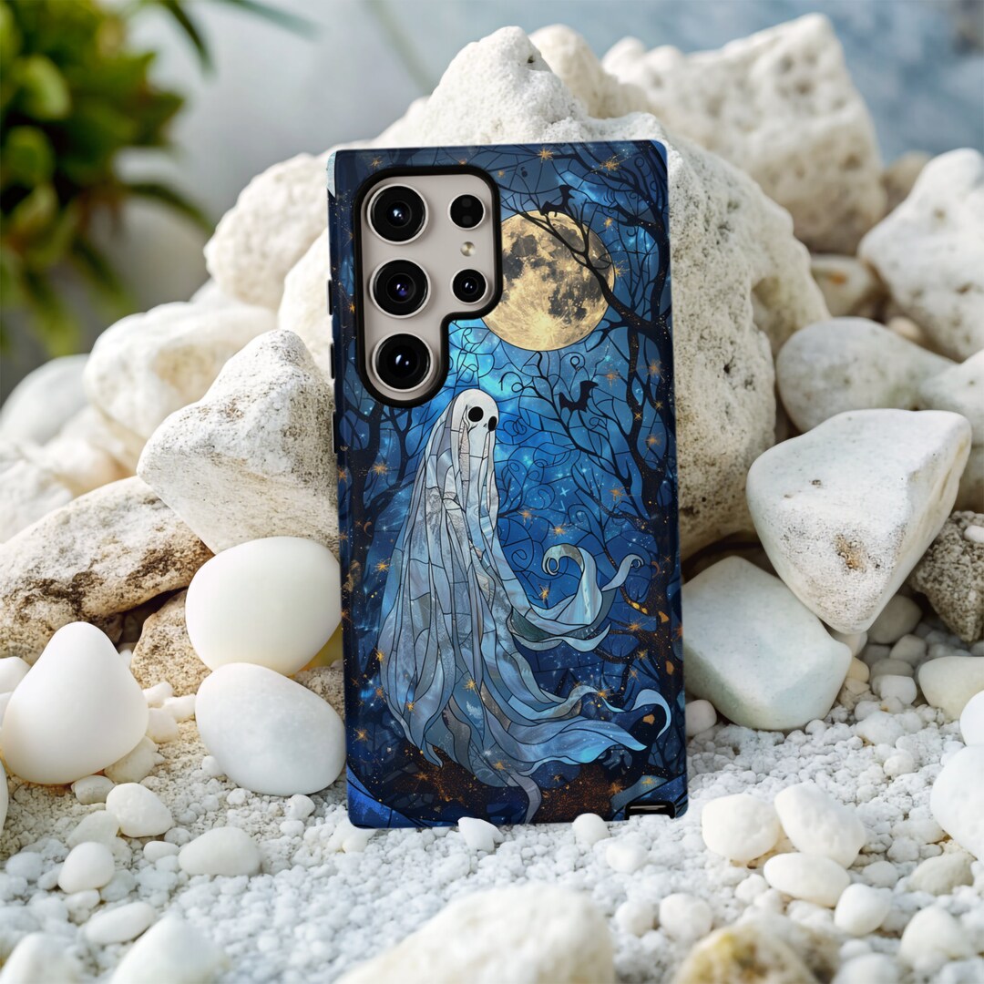 Stained Glass Mosaic Ghost Phone Case, Halloween Tough Case, Samsung ...