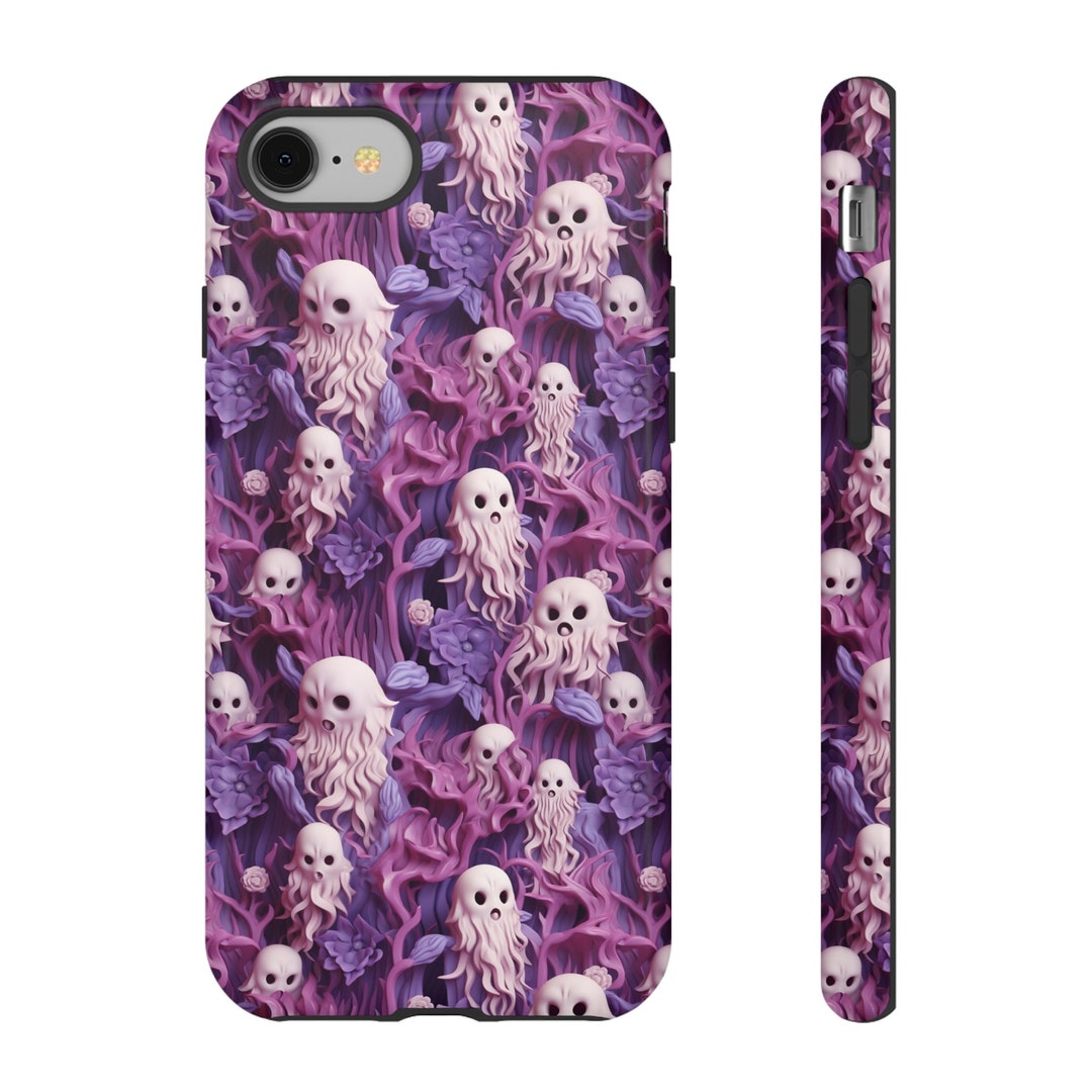 Purple Clay Ghost Phone Case: Halloween Tough Case - Etsy