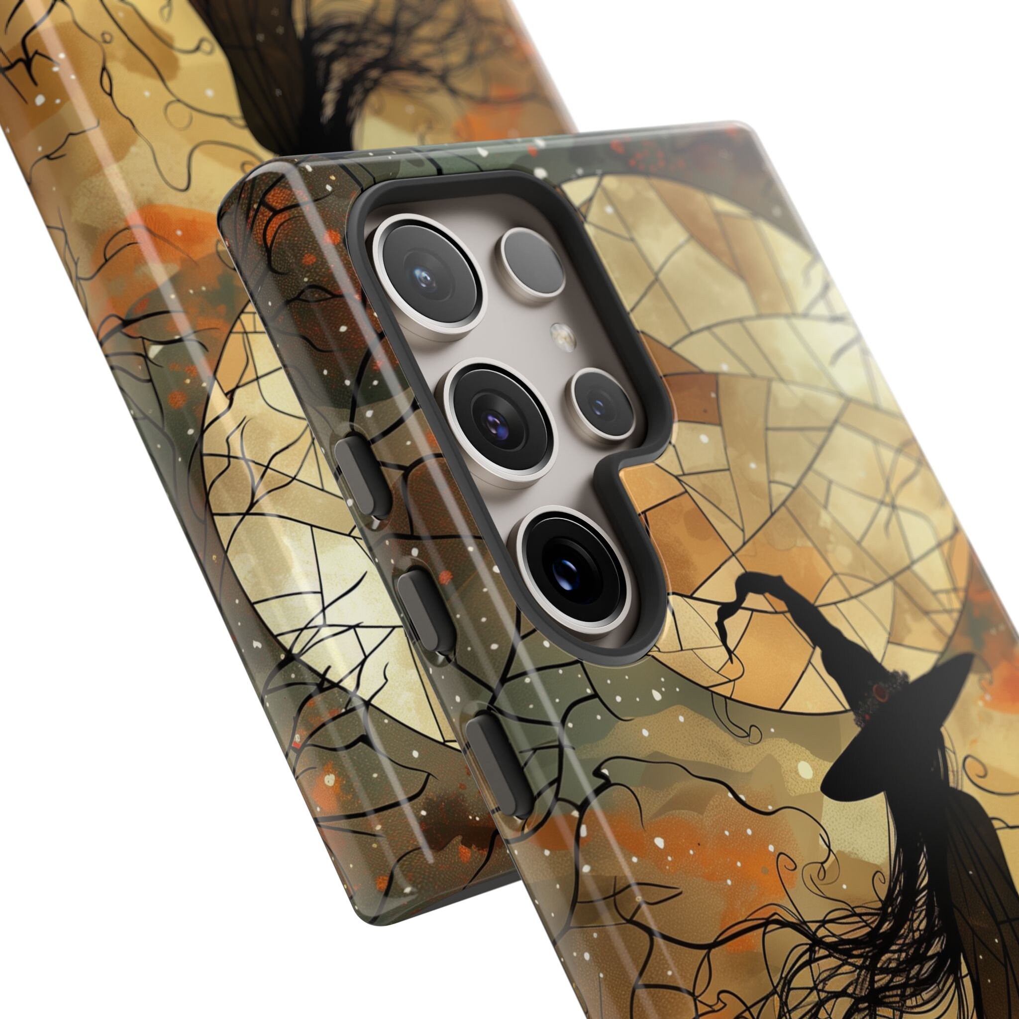 Stained Glass Effect Ghostly Witch Phone Case, Halloween Tough Case ...