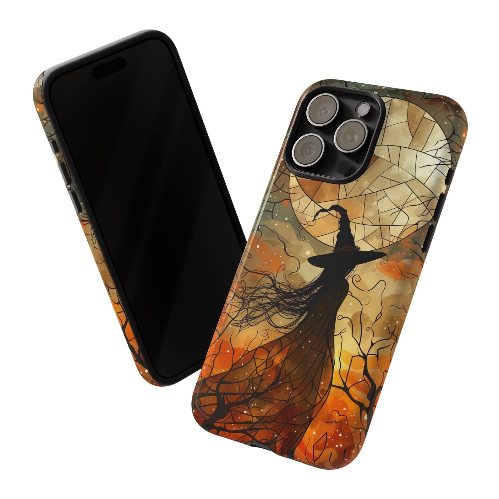 Stained Glass Effect Ghostly Witch Phone Case, Halloween Tough Case ...
