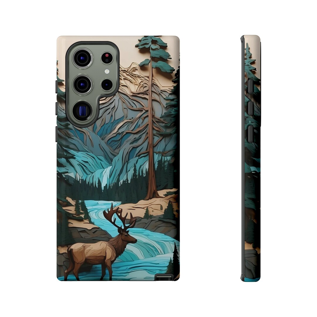 Cutout Effect Outdoor Scene Elk Phone Case - Etsy