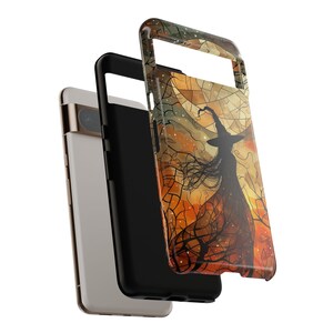 Stained Glass Effect Ghostly Witch Phone Case, Halloween Tough Case ...