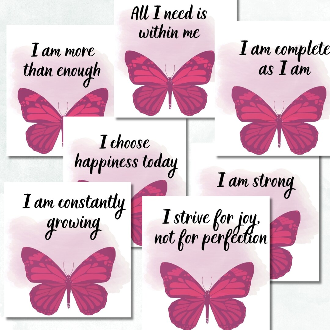 30 Printable Affirmation Cards, Positive Mindset, Therapy Office Decor ...