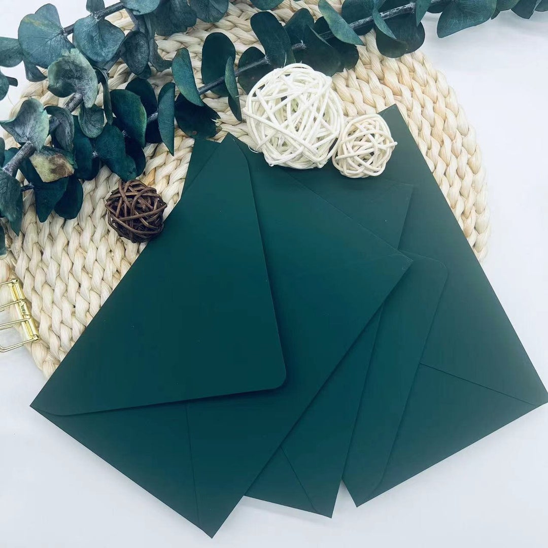 3pcs Green Envelopes Dark Green Envelopes Beautiful Letters - Etsy