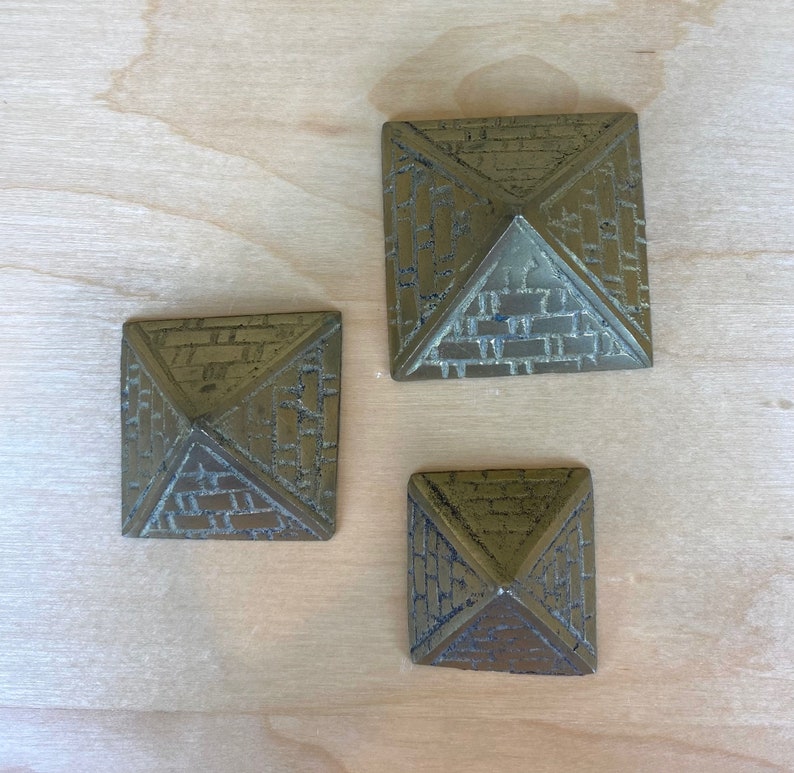 Set of 3 Vintage Stacking Gold Brass Egyptian Pyramids Pyramids of Giza ...