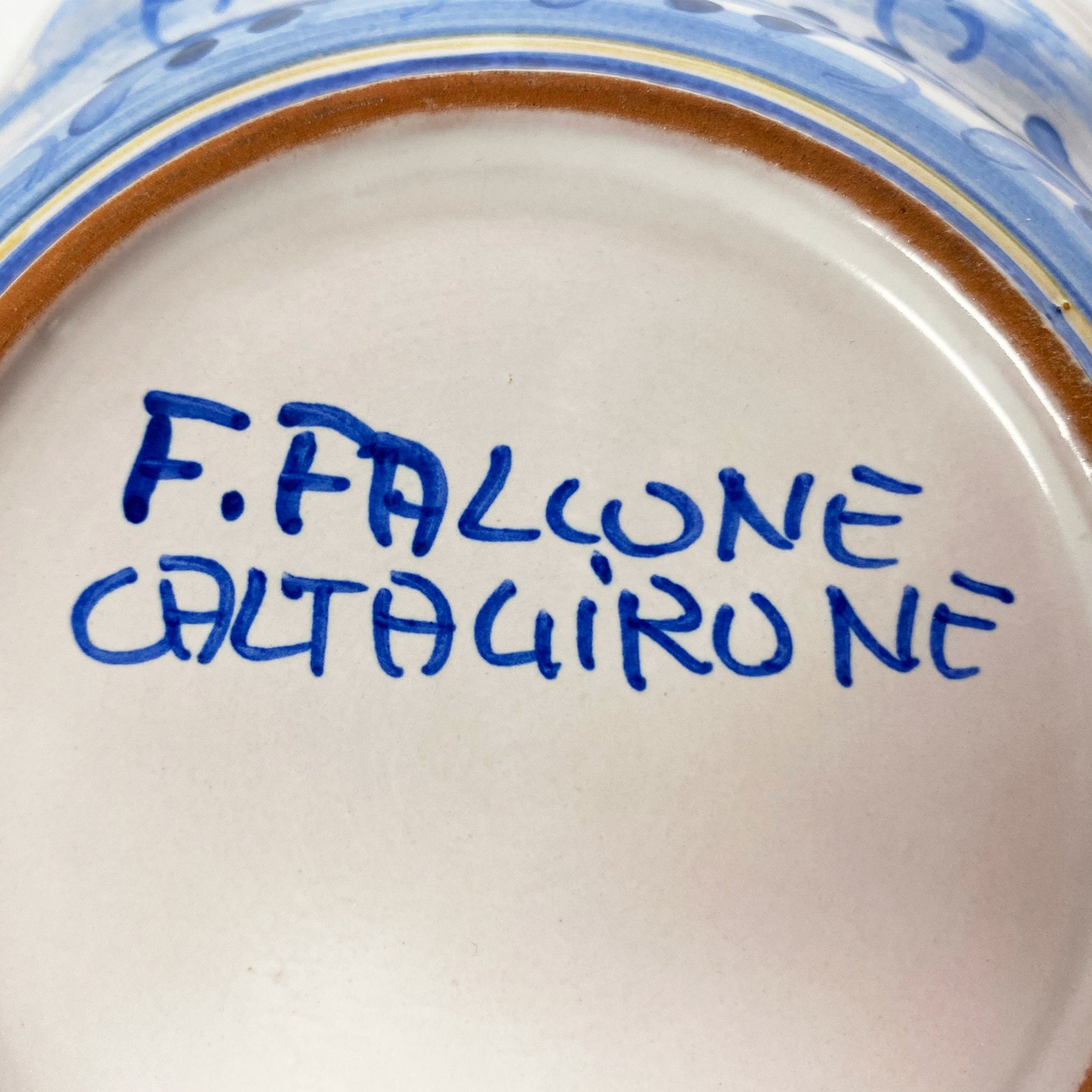 Hand Painted & Signed Decorative Ceramic Bowl With Scalloped Edge by F ...