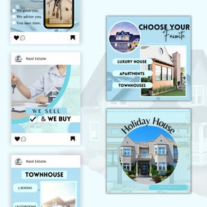 Real Estate Instagram Post Templates, Ready to Post, Instagram Stories ...