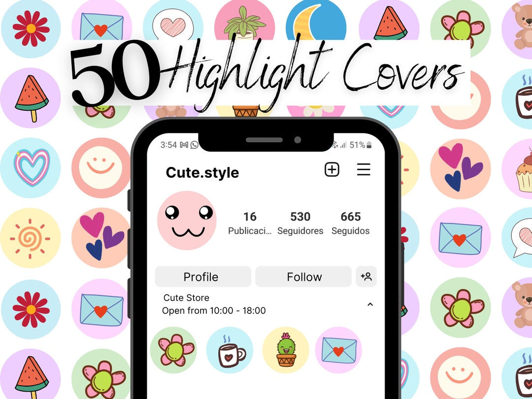 50 Cute Instagram Hightlight Covers-colorful Instagram Stories-original ...