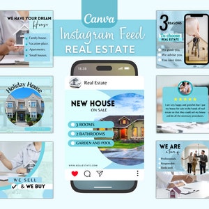 Real Estate Instagram Post Templates, Ready to Post, Instagram Stories ...