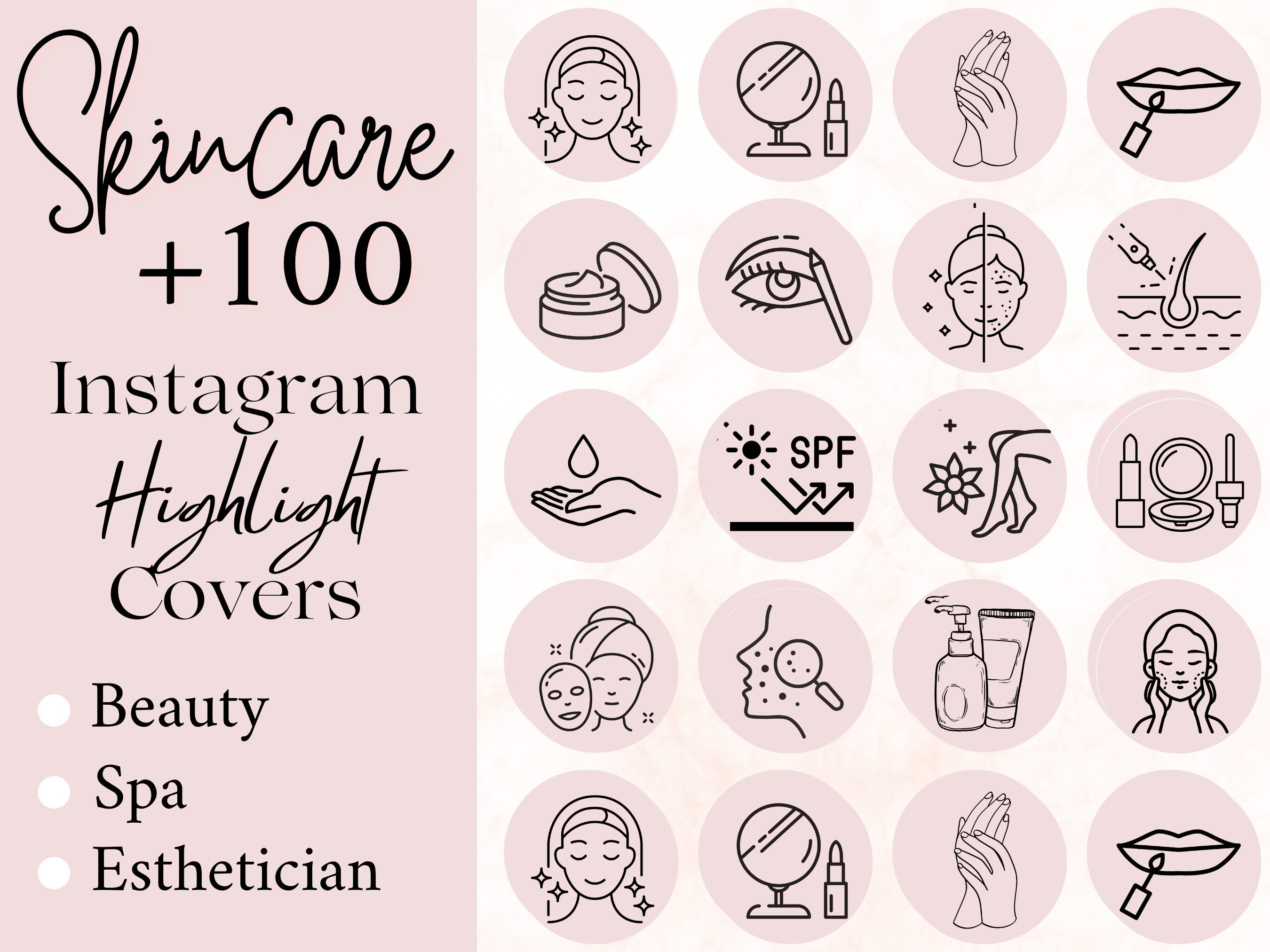 Skincare Instagram Highlights Covers, Instagram Templates, Beauty ...