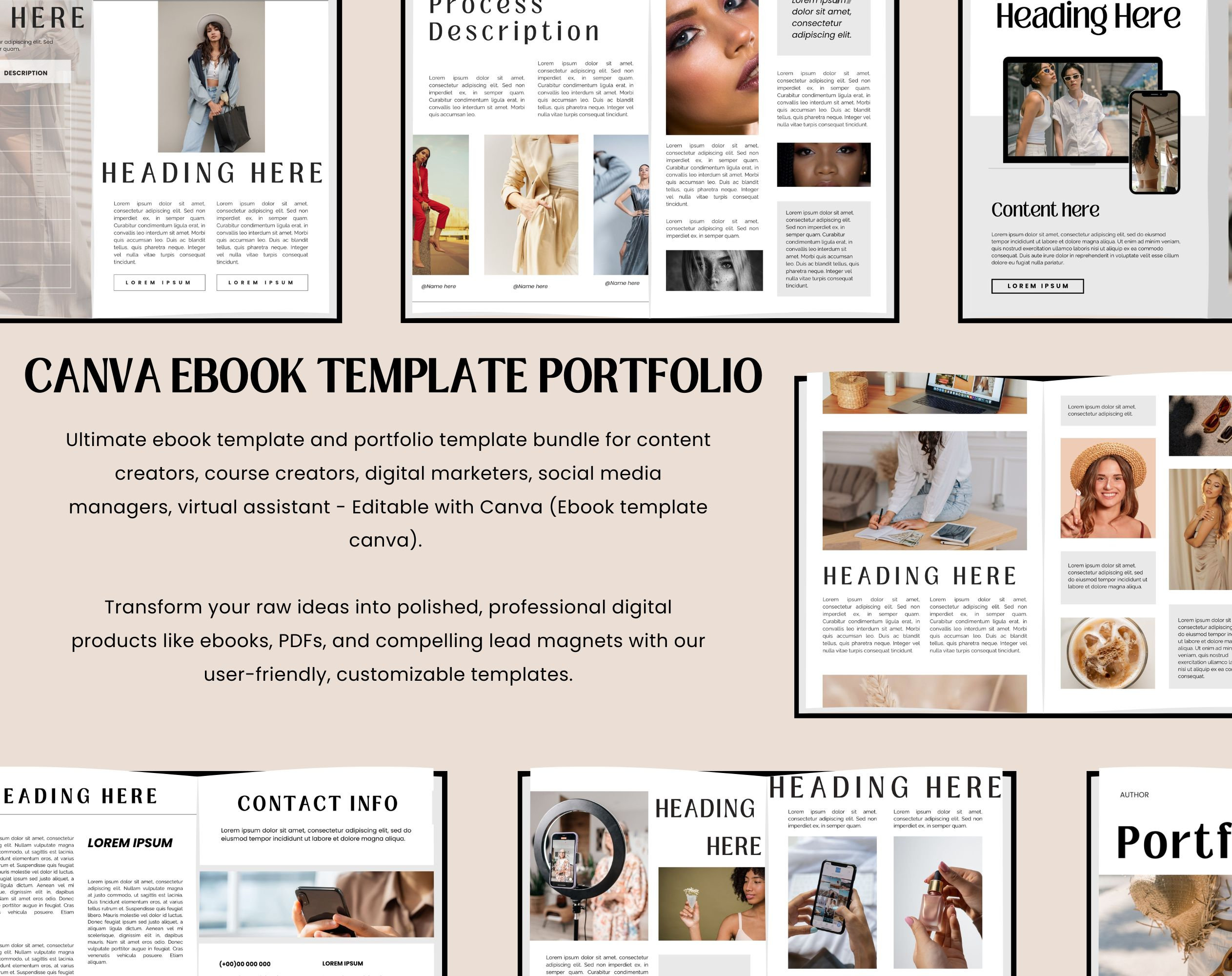 Portfolio Ebook Template UGC Portfolio Template Canva Content Creator ...