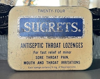 Vintage Sucrets Tin, Antiseptic Throat Lozenges. - Etsy