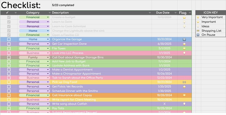 Google Sheets Ultimate Checklist Template DIGITAL DOWNLOAD - Etsy
