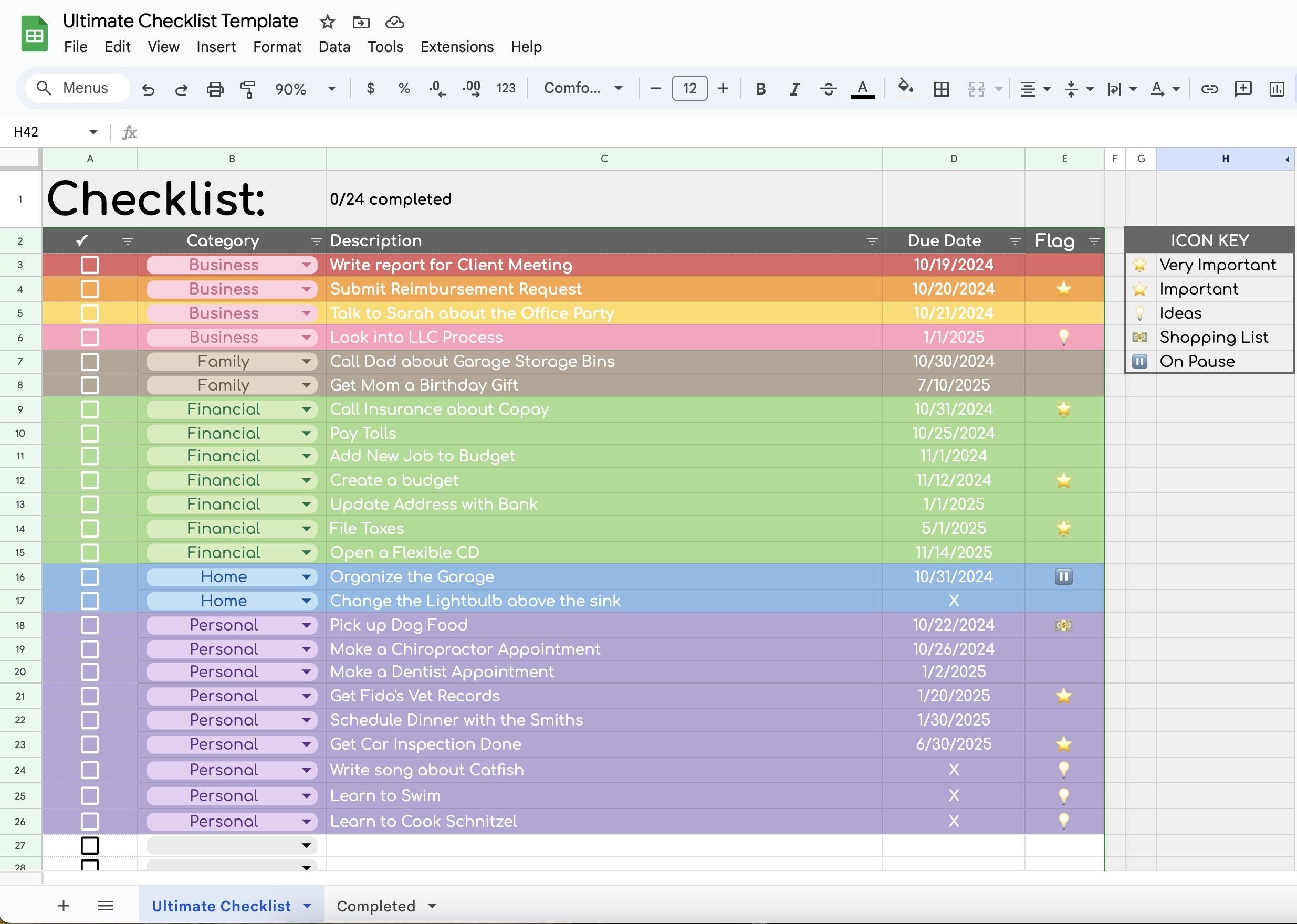 Google Sheets Ultimate Checklist Template DIGITAL DOWNLOAD - Etsy