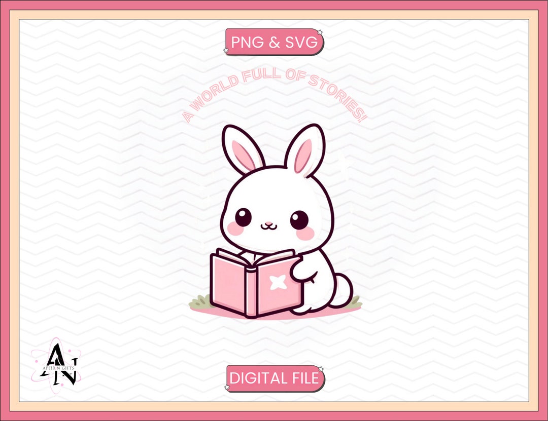 Enchanting Bunny Reader SVG PNG, Perfect for Children's Story Corner ...