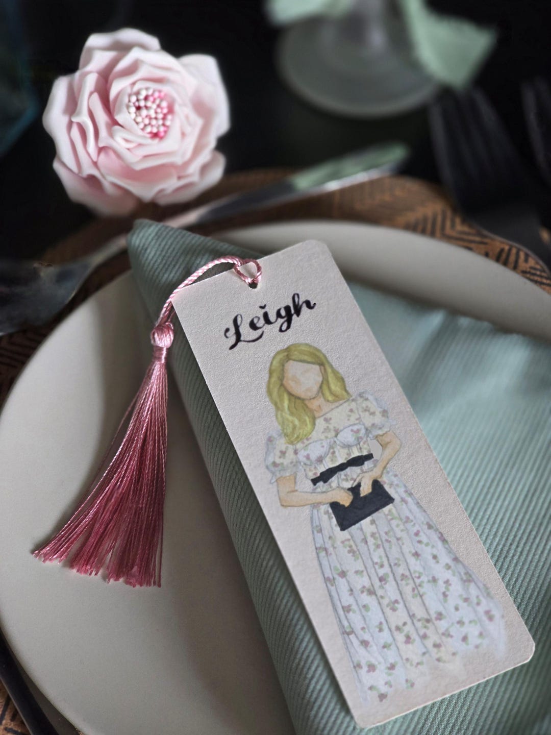 Illustrated Bookmark Place Cards | Personalised Place Names | Hand ...