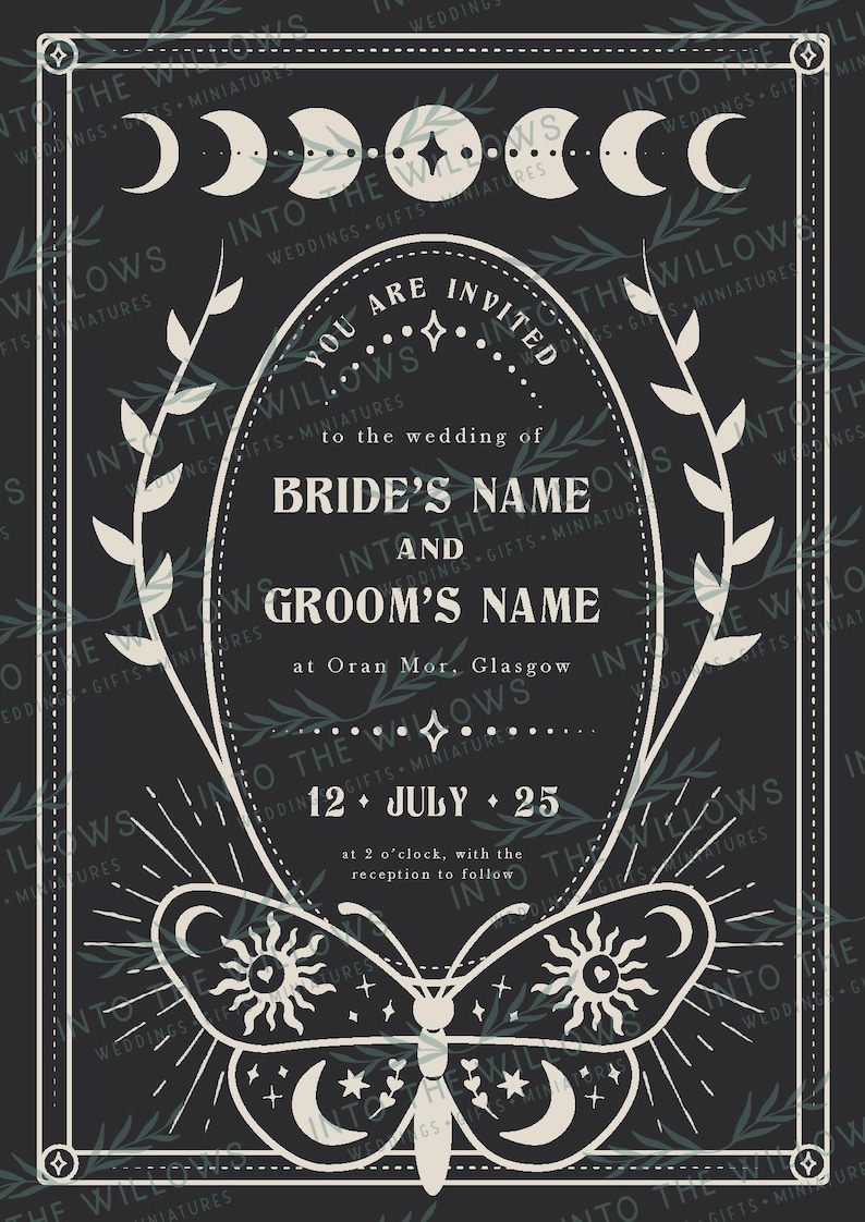 Digital Wedding Invitation - Dark Divination | Wedding Stationery ...