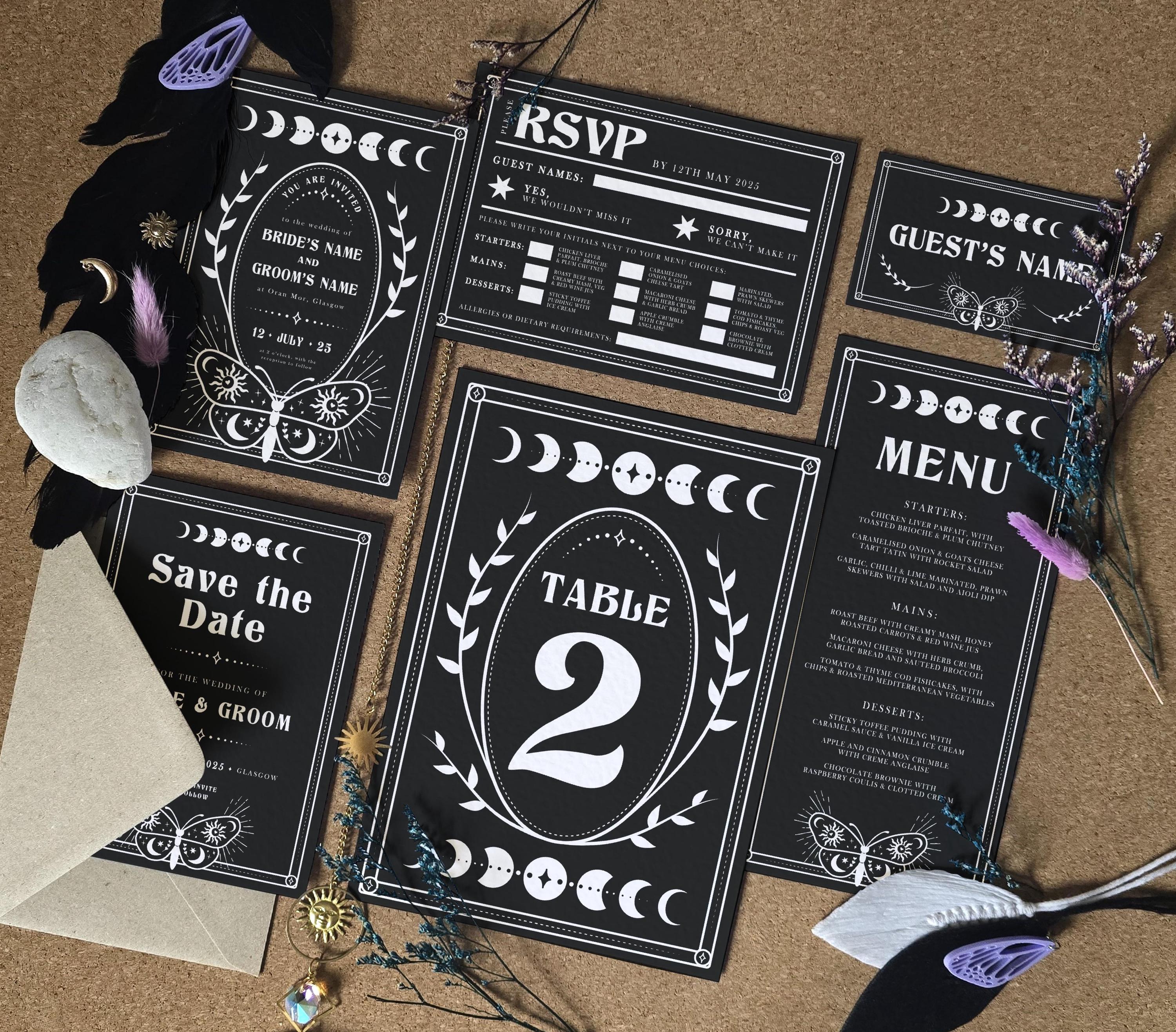 Digital Wedding Table Plan -dark Divination | Wedding Stationery ...
