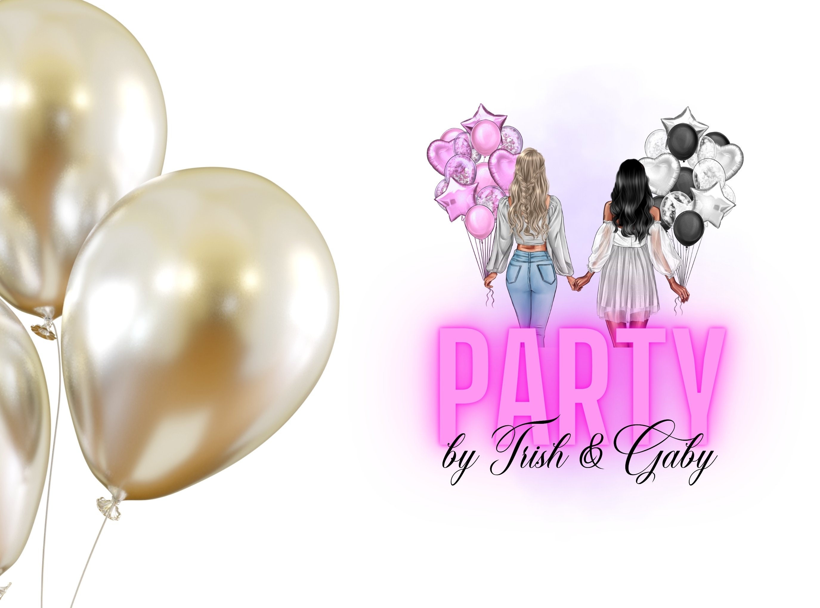 Balloons Logo Design, Party Rental Business Logo, Watercolor Premade ...