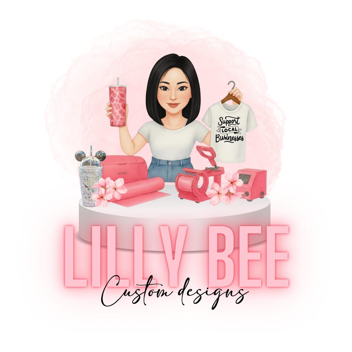 Custom Cartoon Logo, Small Business Branding, T-shirt & Tumbler Maker ...
