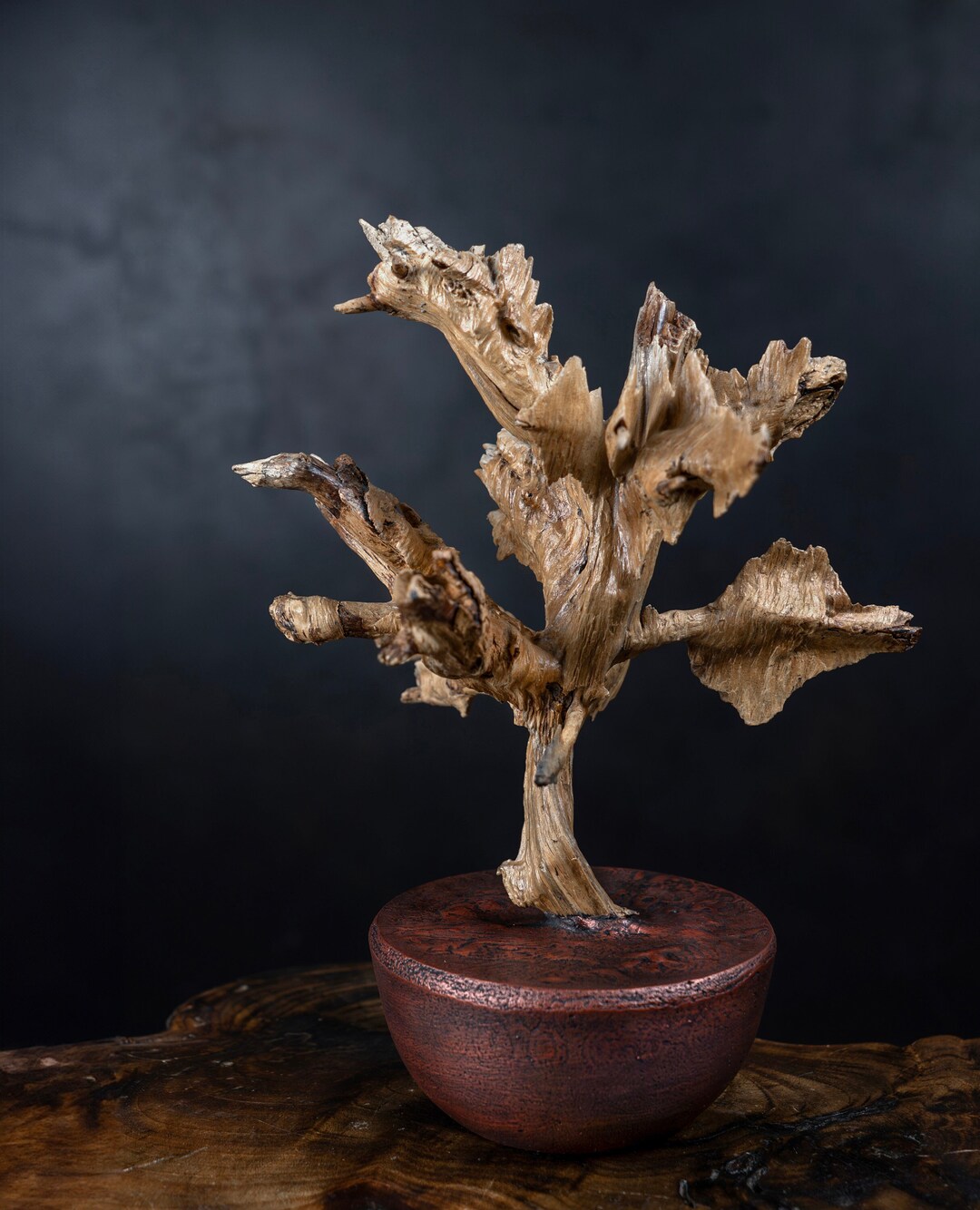 Phoenix Sculpture in Natural Wood, Aesthetic Living Room Decor, Unique ...