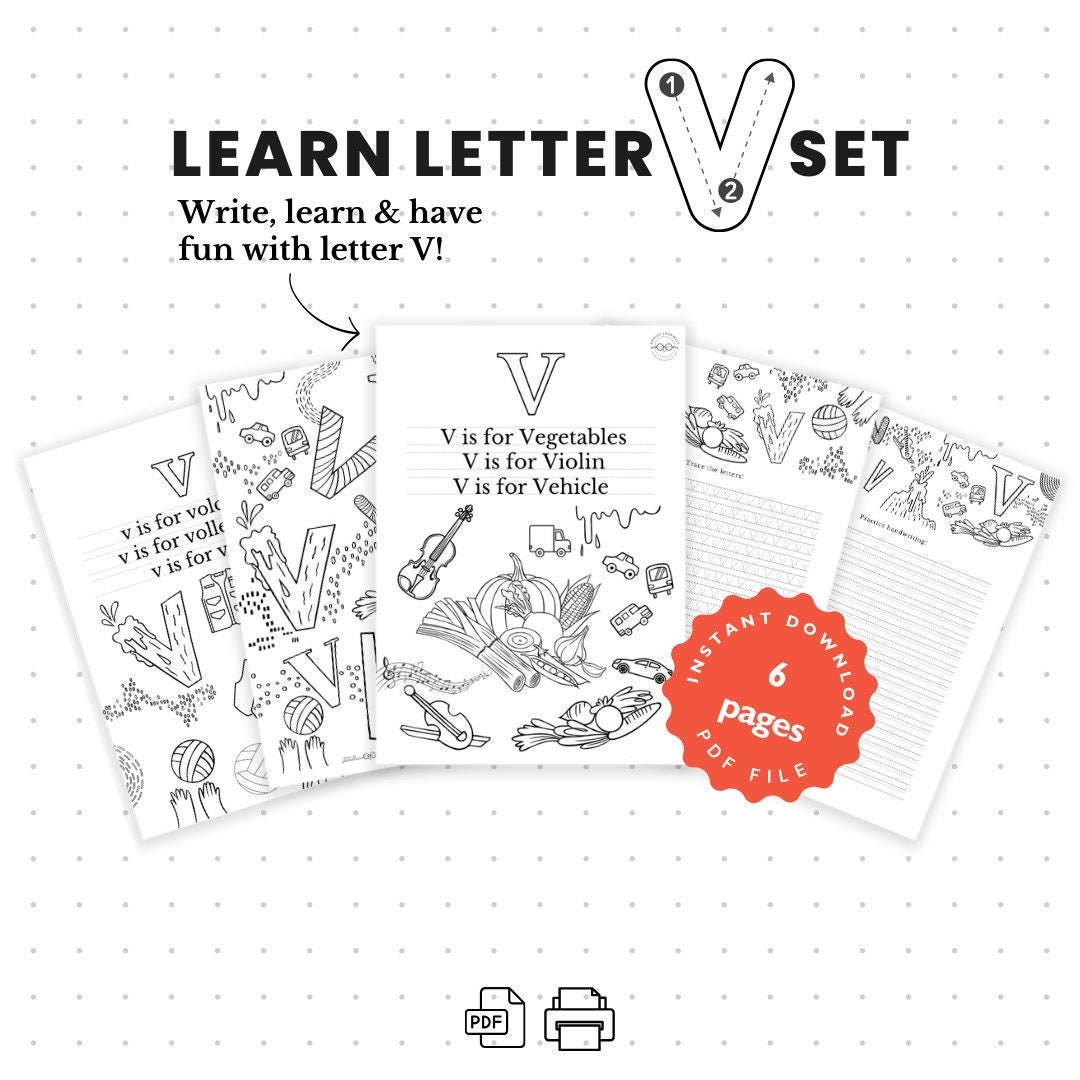 Letter "v" Worksheet Set ABC| Learning Letter of the Day Homeschooling ...