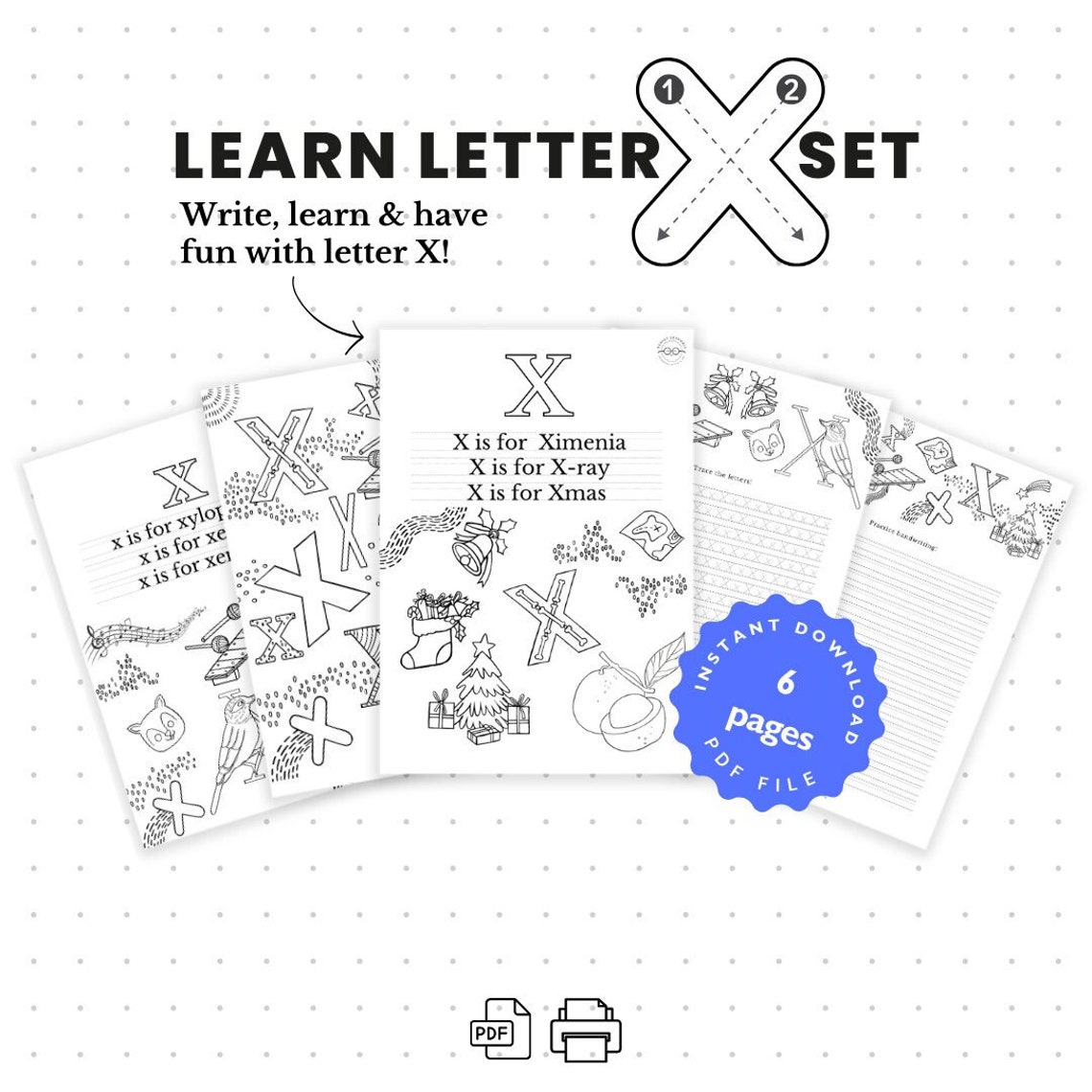 Letter "x" Worksheet Set ABC| Learning Letter of the Day Homeschooling ...