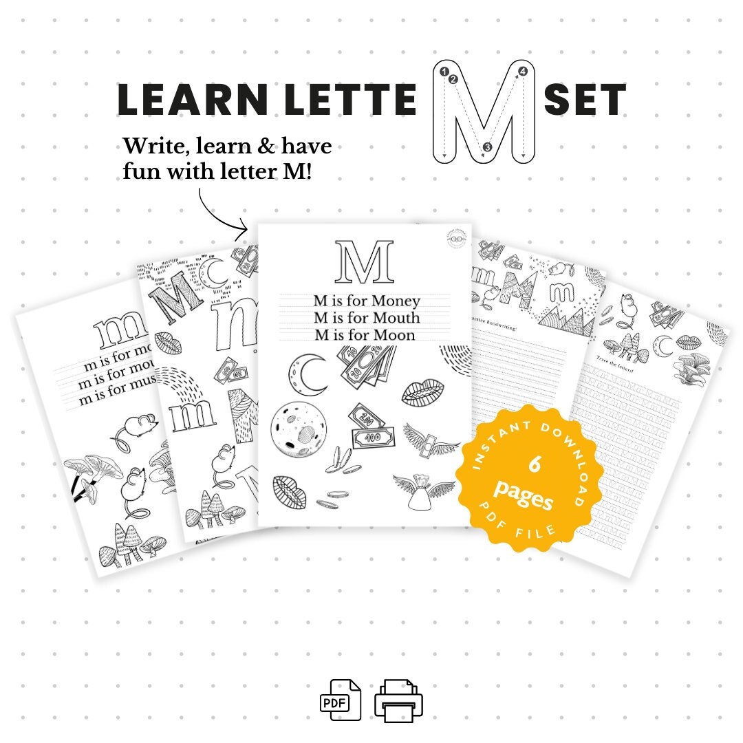 Letter "m" Worksheet Set ABC| Learning Letter of the Day Homeschooling ...