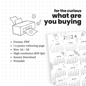 Calendar 2024 Space | Printable Kids Calendar 2024 | Homeschool ...