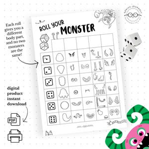 Roll the Dice Monster Maker Create Your Own Monster Activity Worksheets ...