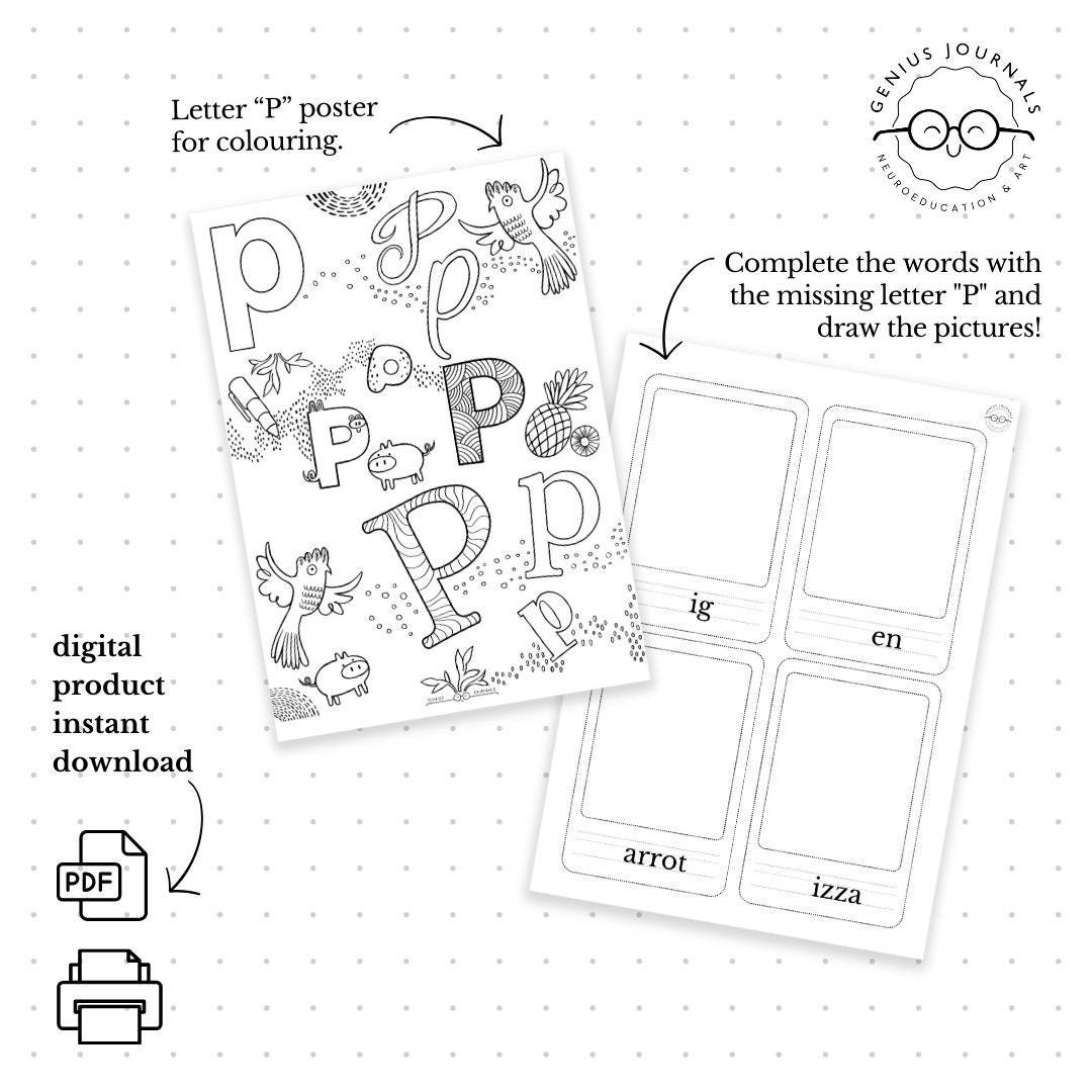 Letter of the Day "p" Worksheet Set | Learning Letters ABC Homeschool ...