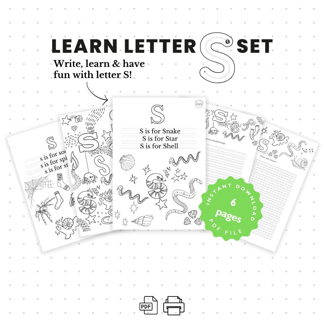 Letter "s" Worksheet Set ABC| Learning Letter of the Day Homeschooling ...