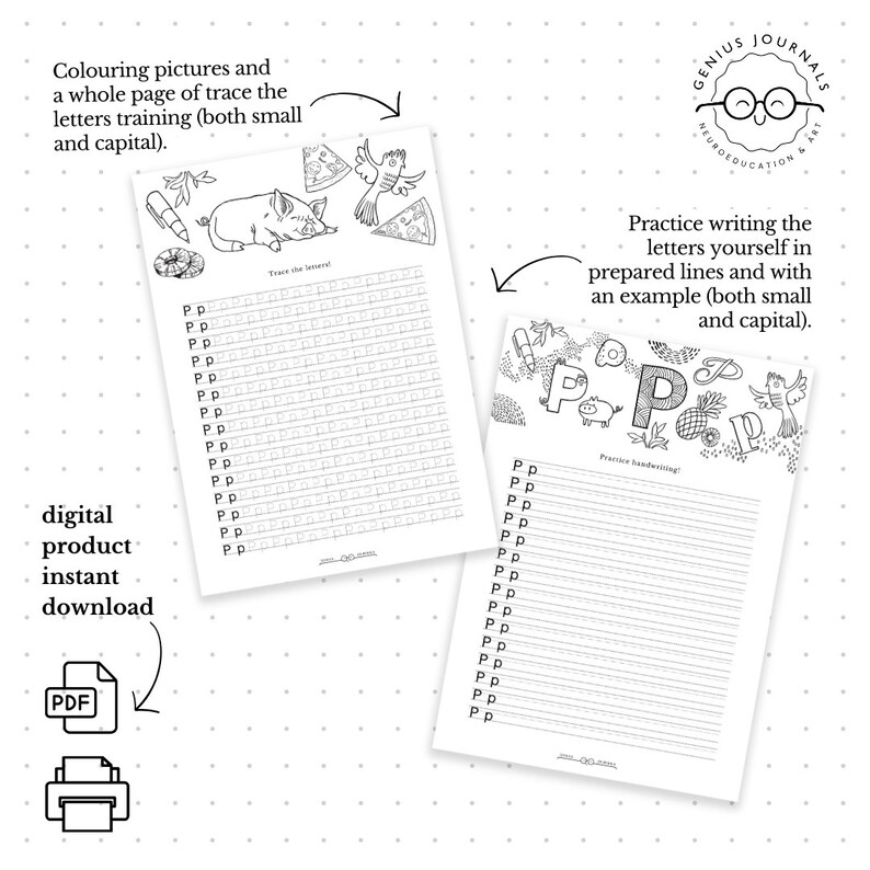 Letter of the Day "p" Worksheet Set | Learning Letters ABC Homeschool ...