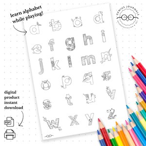 Abc Poster for Coloring | Small Letters Homeschooling Coloring Pages ...