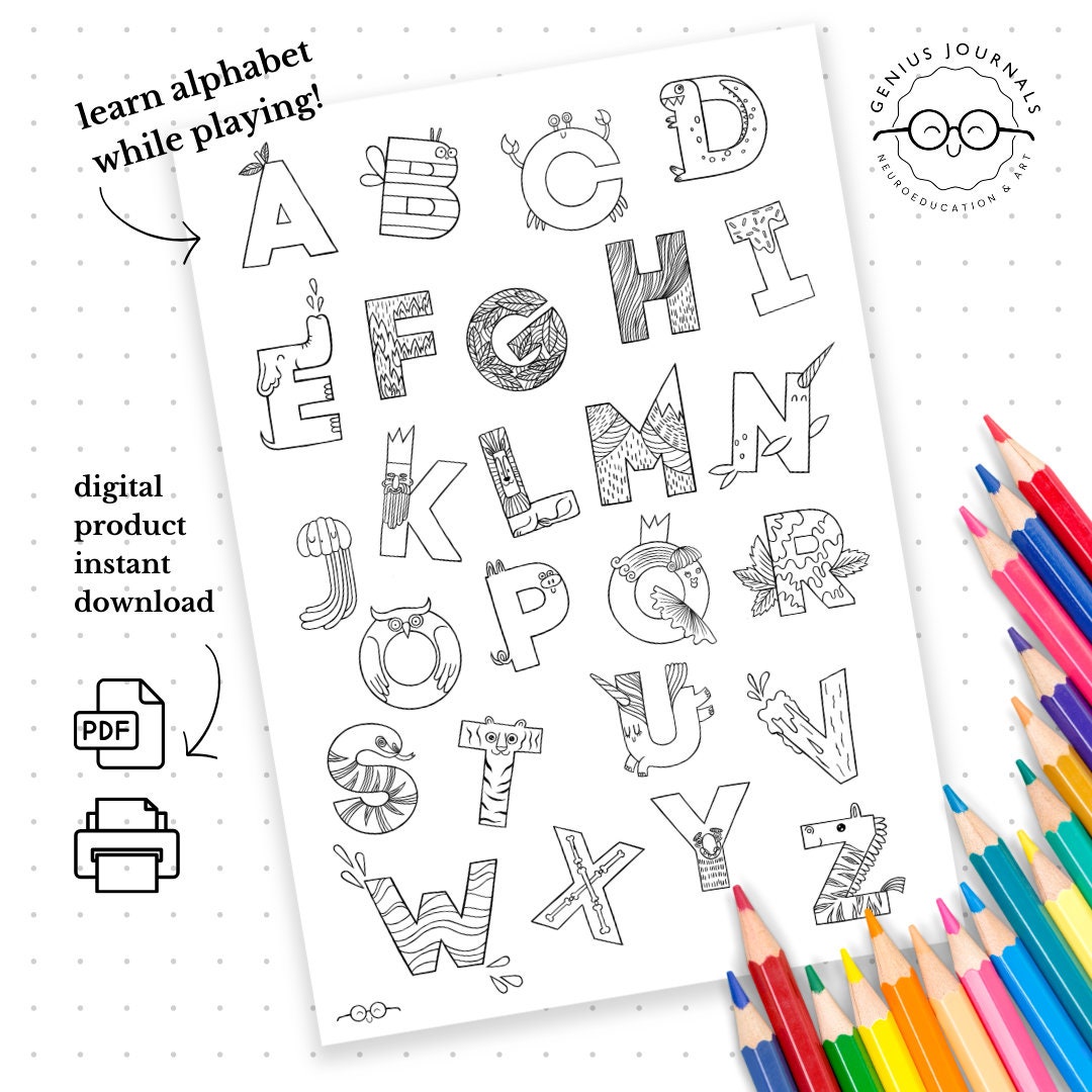 ABC Poster for Colouring | Letters Homeschooling Coloring Pages ...