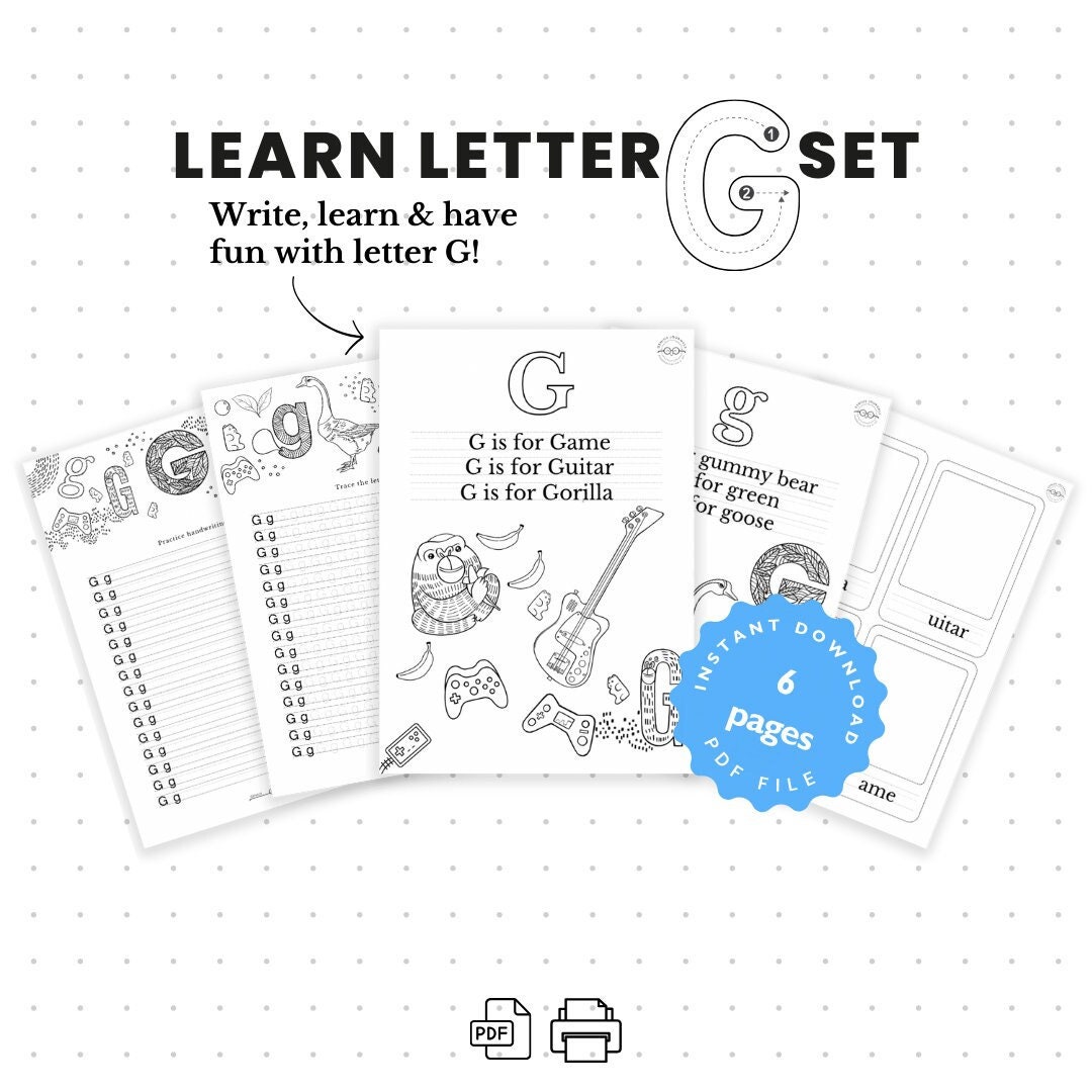 Letter of the Day "g" Worksheet Set PDF | Kindergarden Learning ...