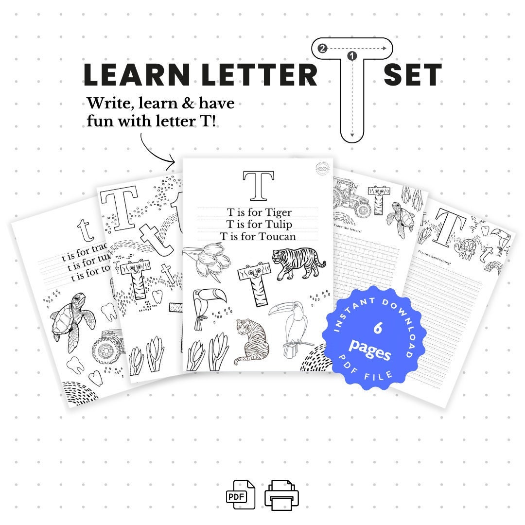 Letter t Worksheet Set ABC Learning Letter of the Day Homeschooling ...