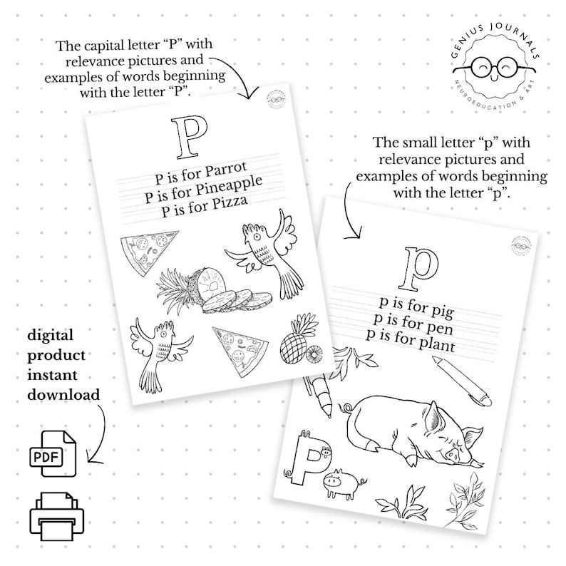 Letter of the Day "p" Worksheet Set | Learning Letters ABC Homeschool ...