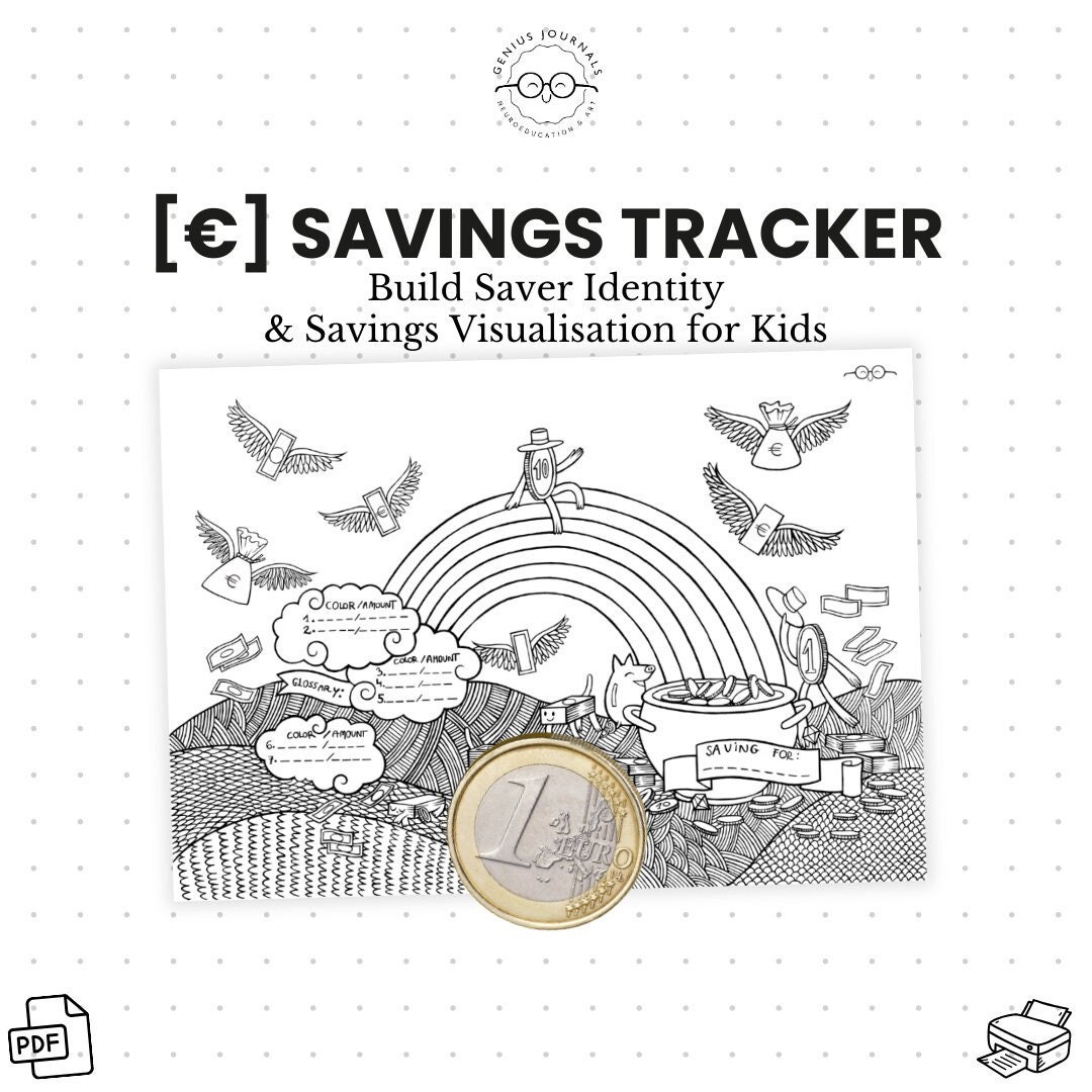 Savings Tracker in Euro for Kids | Financial Literacy Challenge ...