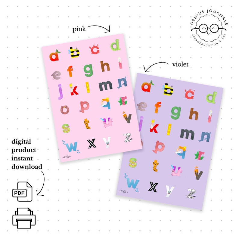 Abc Small Letters Posters for Girls Set | 4 Colours | Letters ...