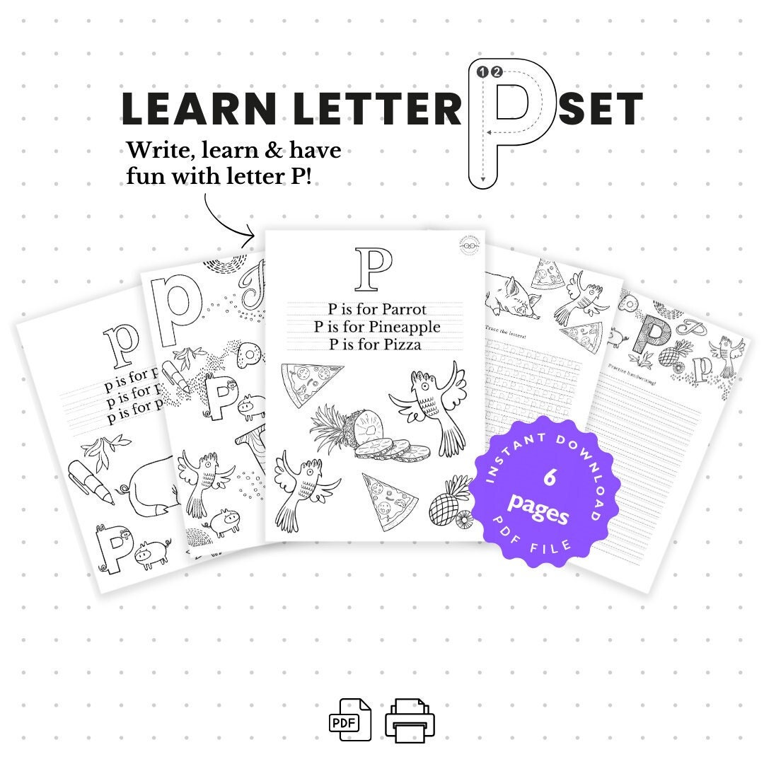 Letter of the Day "p" Worksheet Set | Learning Letters ABC Homeschool ...