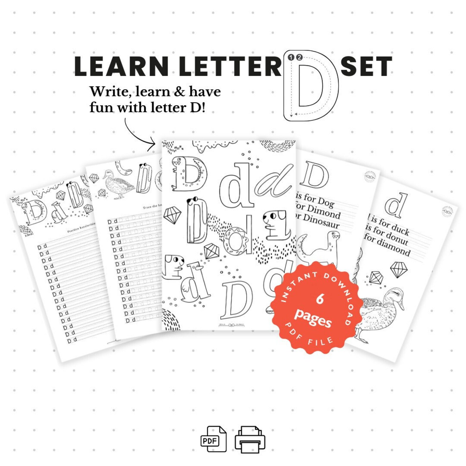 Letter of the Day D Worksheets | Toddler Learning Homeschool ...