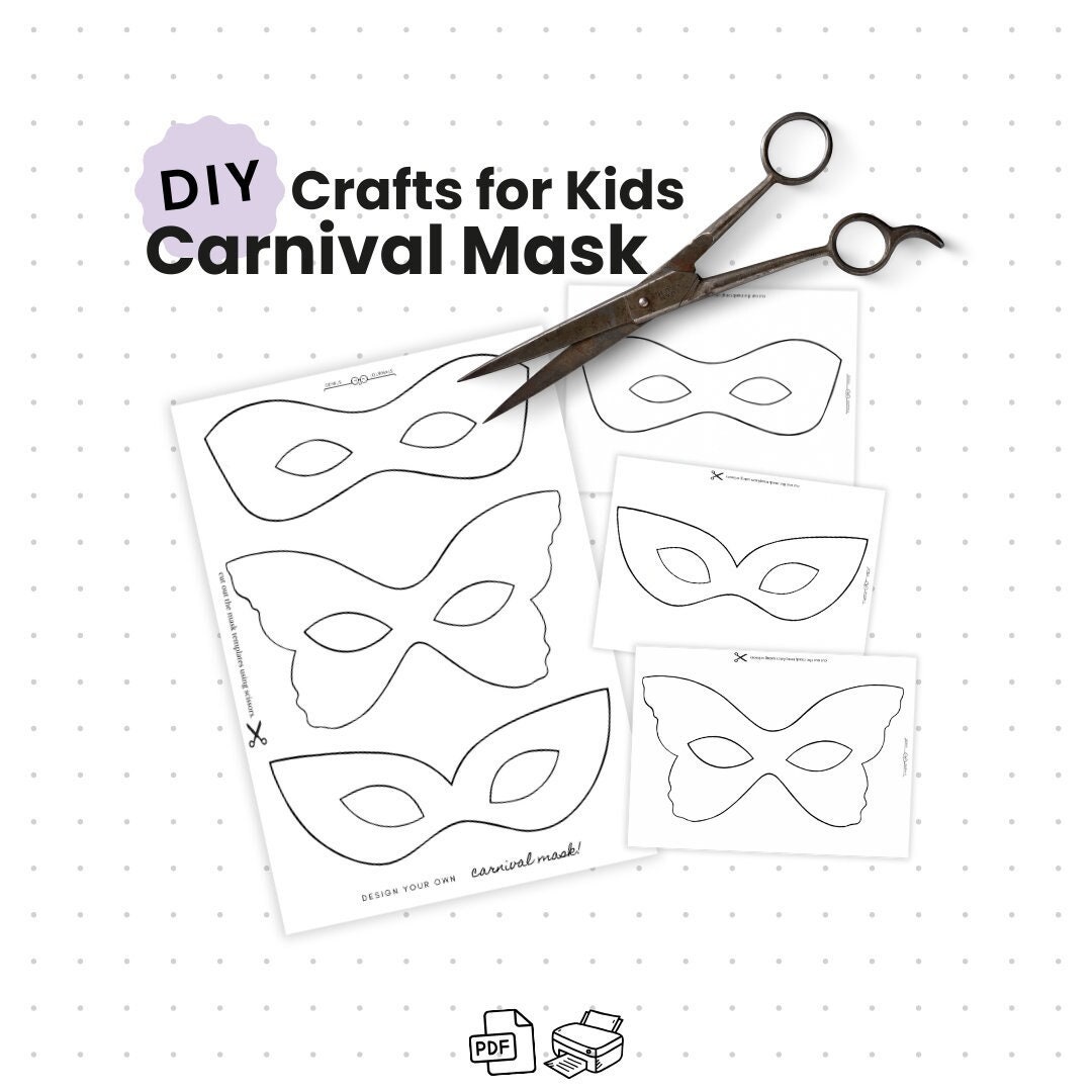 Carnival Mask Printable Cut & Assemble for Kids Costume Party ...