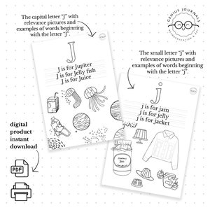 Letter of the Day "j" Worksheet Set | Learning Letters ABC Homeschool ...