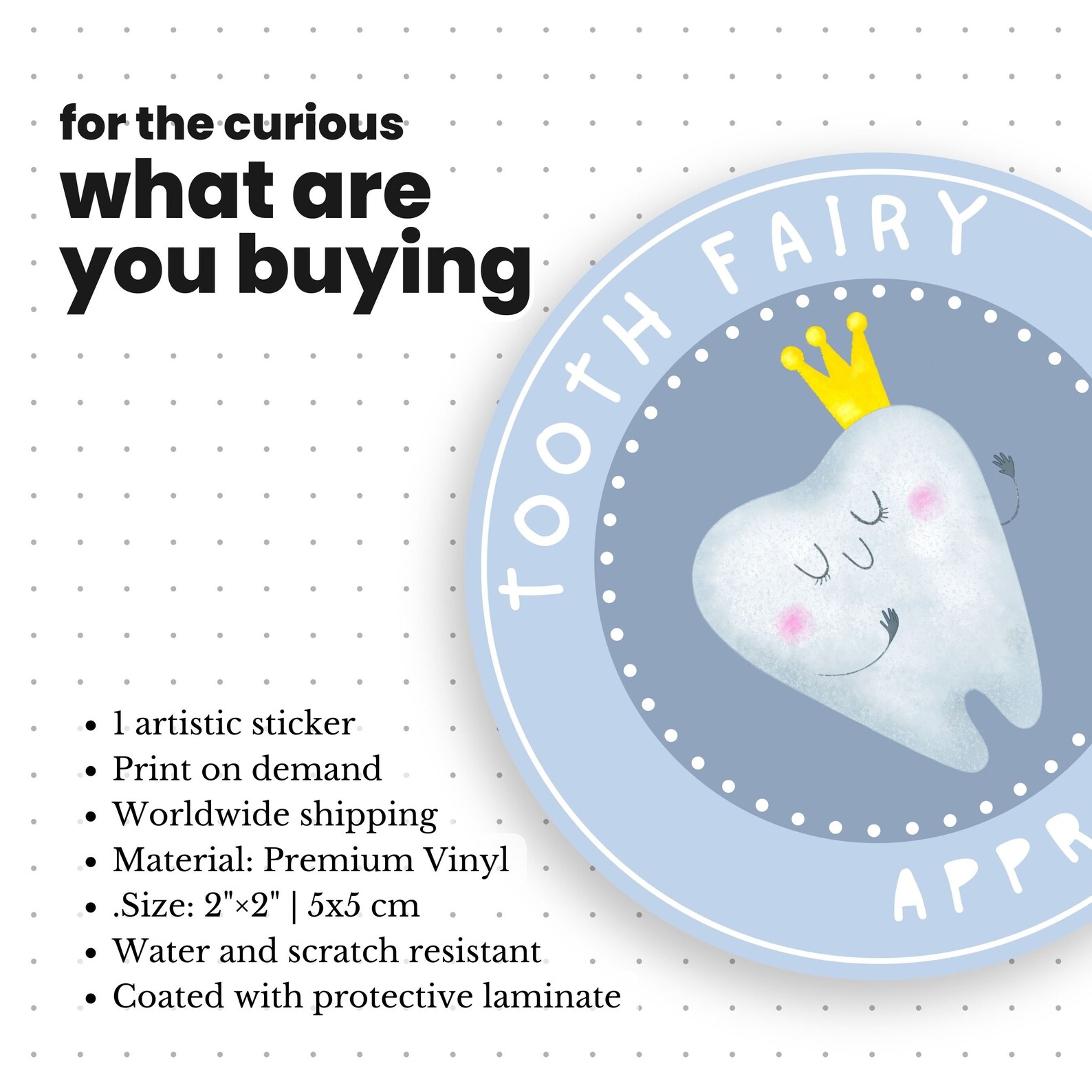 Tooth Fairy Round Stickers, Indoor\outdoor | Tooth Fairy Party Decor ...