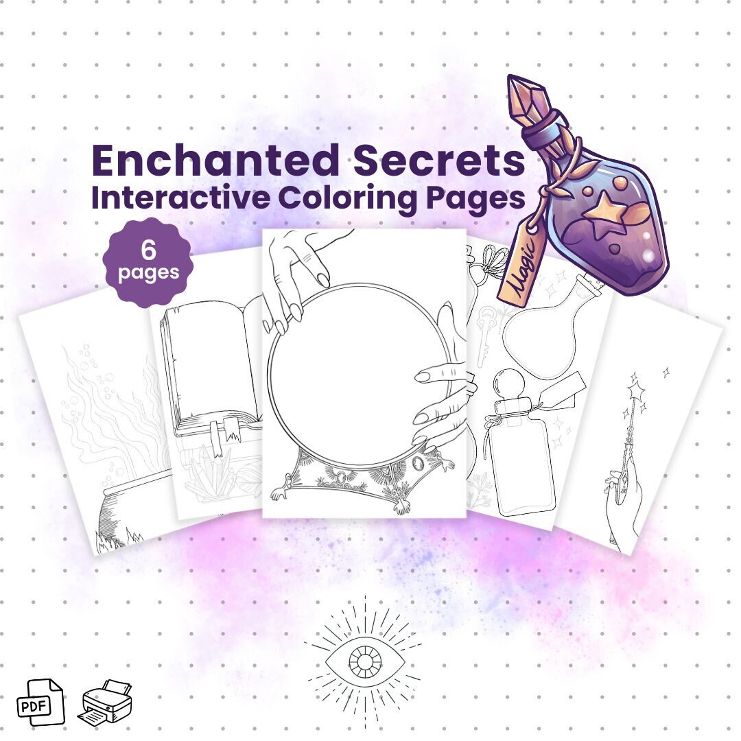 Colouring Set Enchanted Secrets Activity Worksheets for Kids Colouring ...